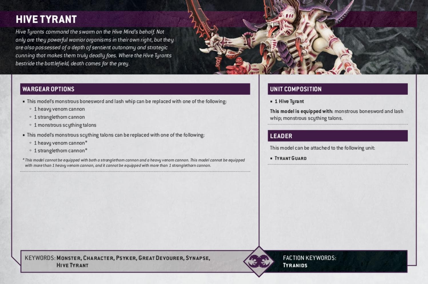 Hive Tyrant - Tyranids | 40k.app